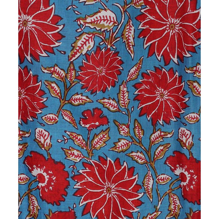 Bleu Bleuet ワンピース レディース ロング ノースリーブ インド綿 エスニック アジアン 柄 hb おしゃれ コットン プレゼント 袖なしフラワーワンピース : ブルーブルーエ ...