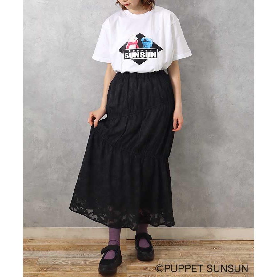 Bleu Bleuet スンスン グッズ Tシャツ カットソー レディース 半袖 プリント ノンノン おしゃれ コーデ プレゼント パペットスンスン ひしがたTシャツ : ブルーブルーエ ...