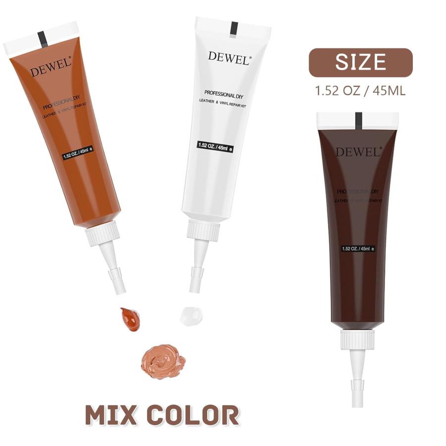 DEWEL 革 補修 レザーケアキット レザー 補修クリーム レザーリペア 革色落ち補修 レザー補修クリーム 色 革製品 キズ補修 皮革用補修 ソファ 財布 : Better Life ...