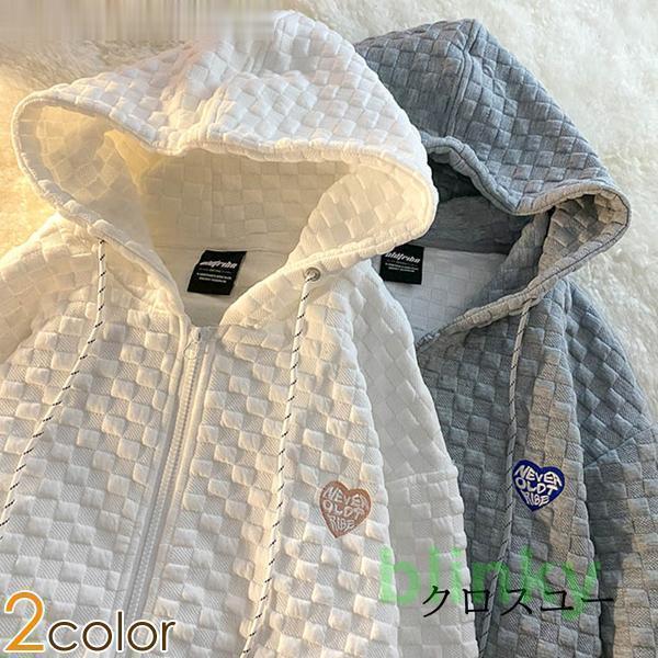 パーカー レディース トップス チェック ファスナー付き フード カジュアルウエア オーバーサイズ ゆったり : ブリンキー - 通販 - Yahoo!ショッピング