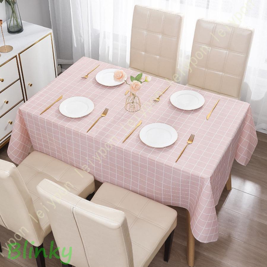 テーブルクロス 撥水 ビニール ギンガムチェック 約 140*220 140*140生地風 レッド 赤 耐水 おしゃれ お洒落 リビング ダイニング モダン かわいい 可愛い : ブリンキー ...
