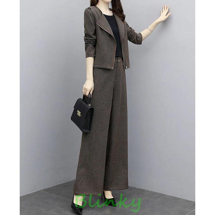 セットアップ レディース パンツスーツ ワイドパンツ パンツドレス