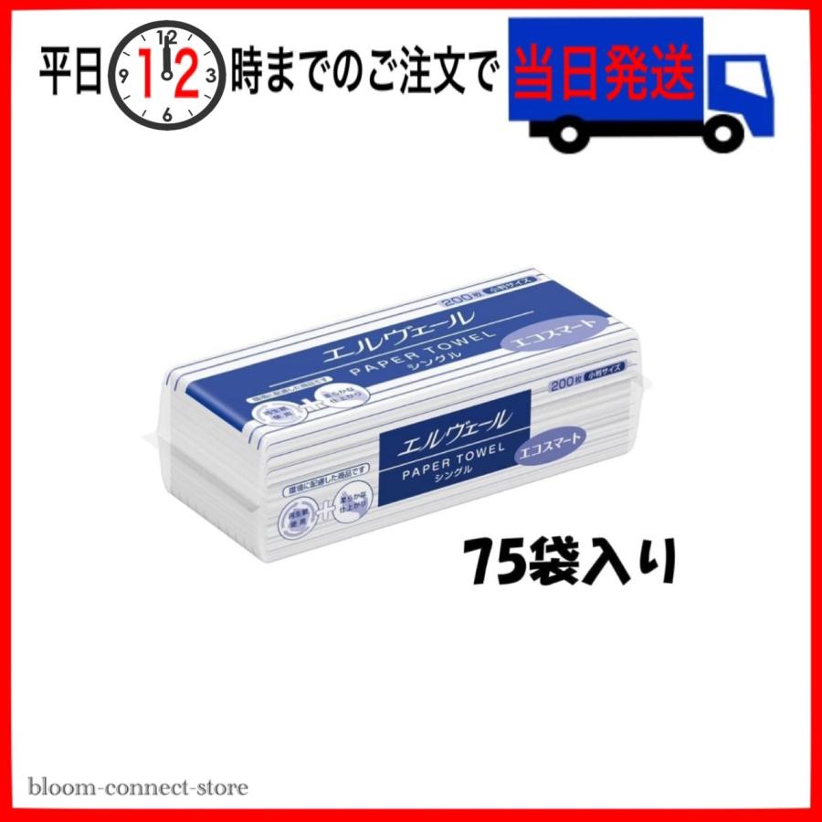 エルヴェール ペーパータオル エコスマート シングル 小判 703511 75袋 : bloom-connect-store - 通販 - Yahoo!ショッピング