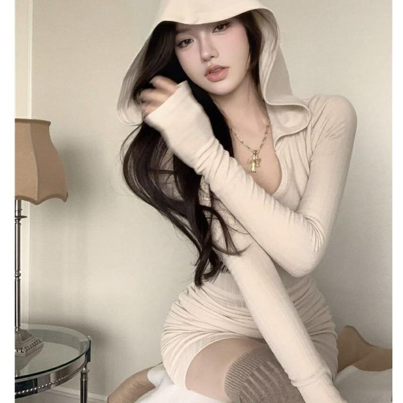 5日限定 10％OFFクーポンニット パーカー レディース 長袖 ワンピース 韓国ファッション セクシーニット Vネック セクシーコスチューム セクシ : レディースインナーと雑貨の専門店 ...