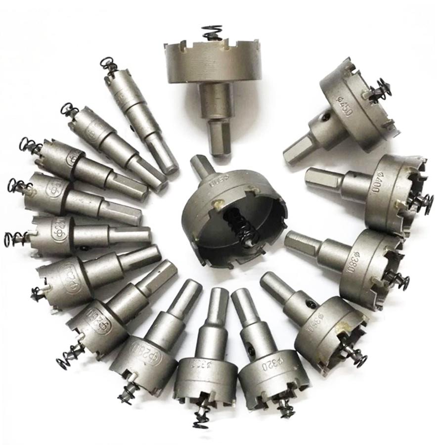 KIMLONTON 16PCS 超硬ホールソー バイメタルホールソー HSSドリルビット 15mm 16mm 18mm 20mm 22mm ...