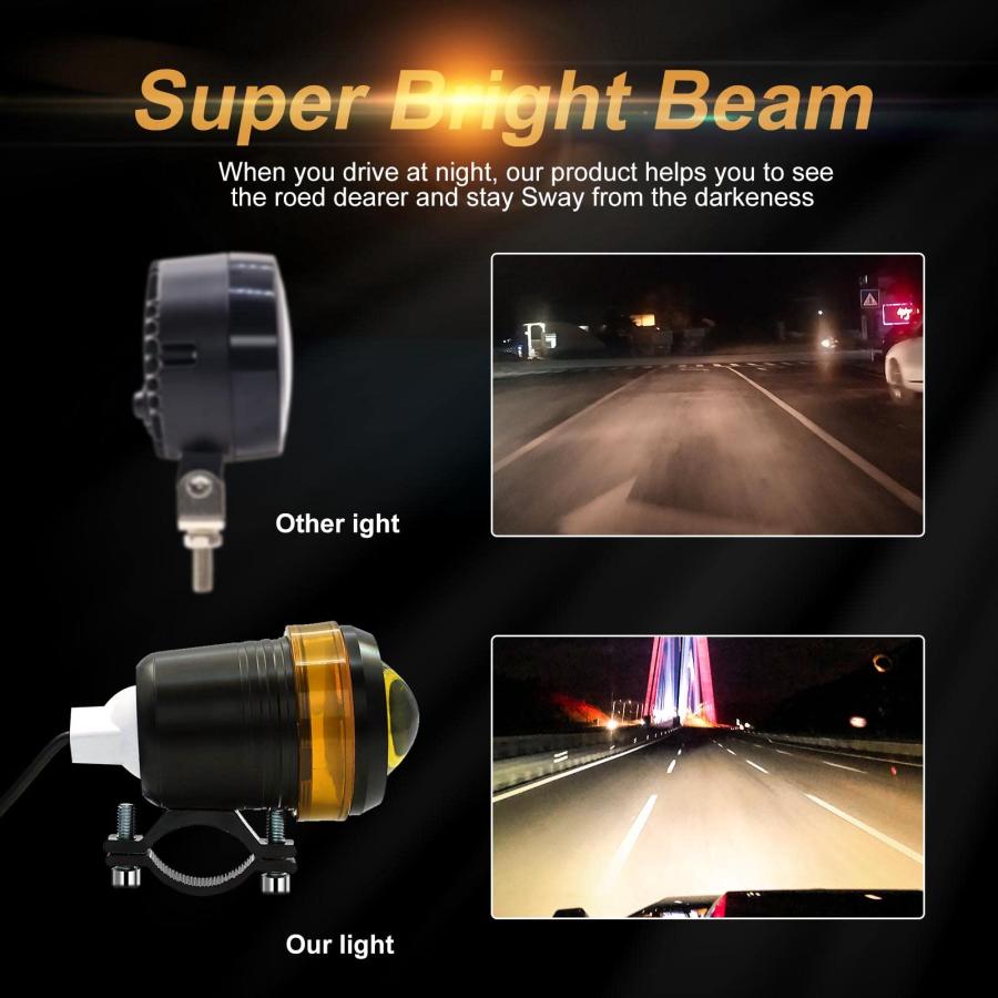 フォグランプ LED バイク用 3つのモード 補助灯 ヘッドライト 前照灯 ストロボライト ワークライト イカリング 点滅 汎用 スイッチ付き フラッ : s-b0b7w7c11z ...