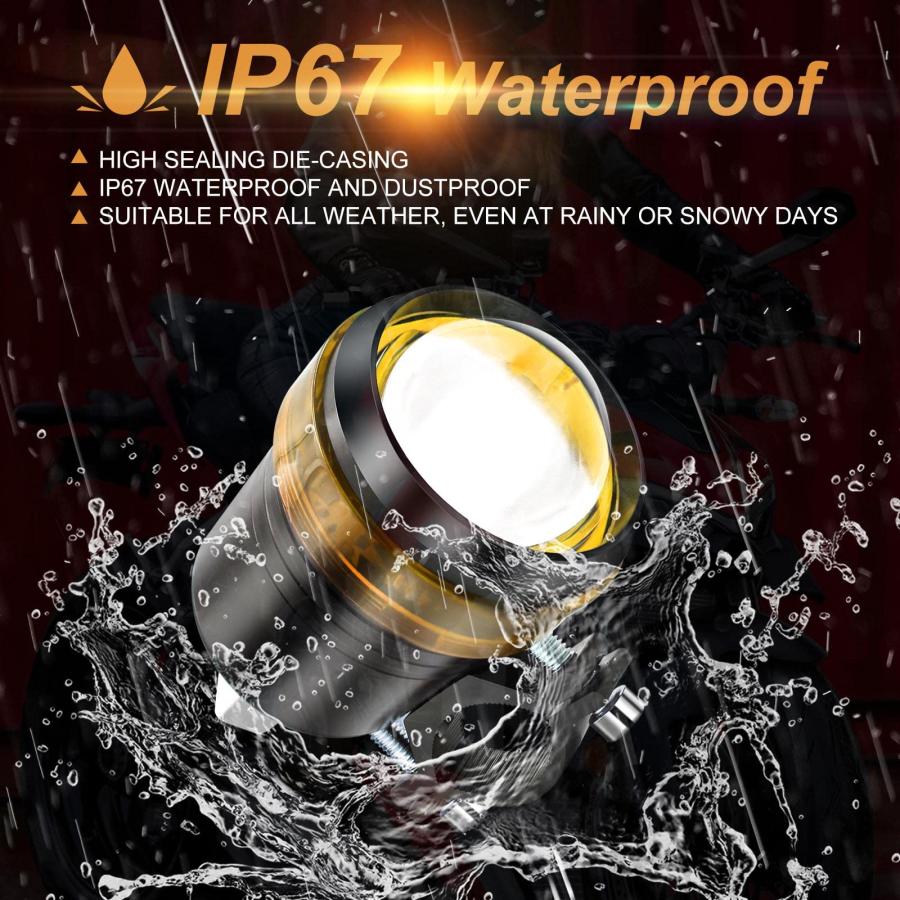 フォグランプ LED バイク用 3つのモード 補助灯 ヘッドライト 前照灯 ストロボライト ワークライト イカリング 点滅 汎用 スイッチ付き フラッ : s-b0b7w7c11z ...