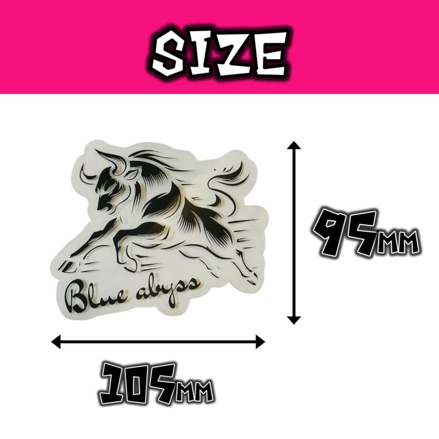 BLUE ABYSS オリジナルステッカー 105mm×95mm UVカット 防水 光沢フィルム 加工 かっこいい おしゃれ タイラバ 釣り ...