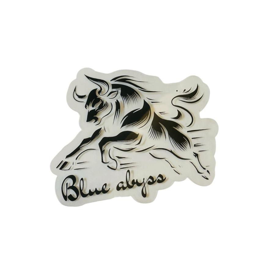 BLUE ABYSS オリジナルステッカー 105mm×95mm UVカット 防水 光沢フィルム 加工 かっこいい おしゃれ タイラバ 釣り ...