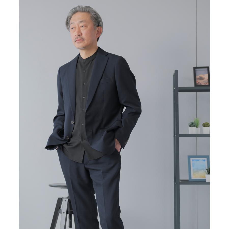 AWC シャツ メンズ 長袖 バンドカラー 白 黒 オフィス カジュアル ビジネス スタンド トップス ストレッチ ブランド カジュアルシャツ M L LL 3L ベージュ : Blue ...