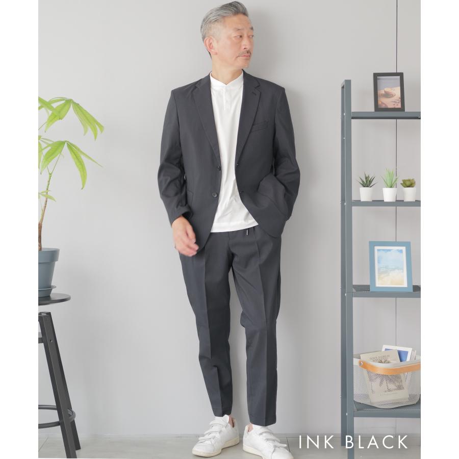 AWC セットアップ メンズ スーツ リネン ライク テーラード ブランド ビジネス カジュアルスーツ 洗える ワンタック 上下セット オフィスカジュアル 夏 春 秋 : Blue Frost ...