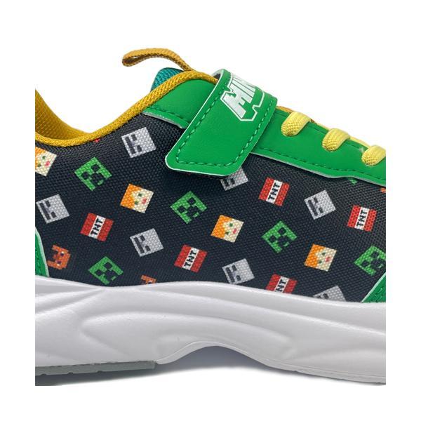 マインクラフト キッズ 総柄 スニーカー グリーン 1X3M48H マイクラ グッズ シューズ アウトドア くつ 靴 キャラクター 運動靴 ...