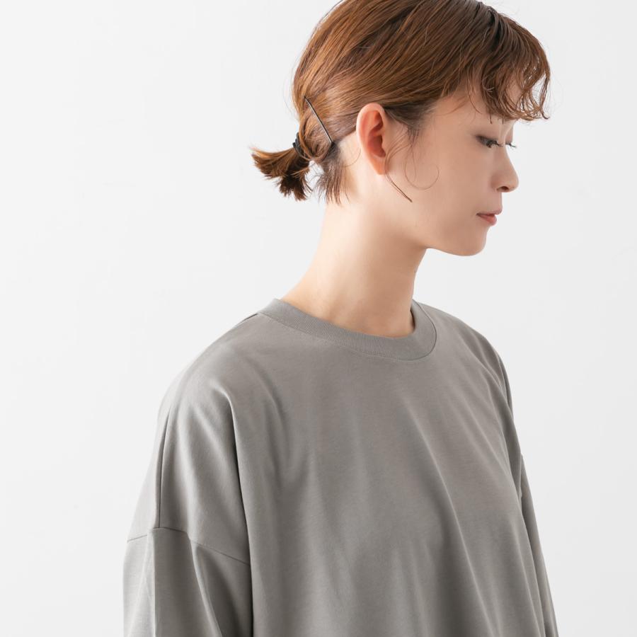 トラバイユ マニュアル カットソー 長袖 ゆったり ハイツイスト 天竺 ロングスリーブ プルオーバー ブラック グレー ピンク ホワイト 日本 ...