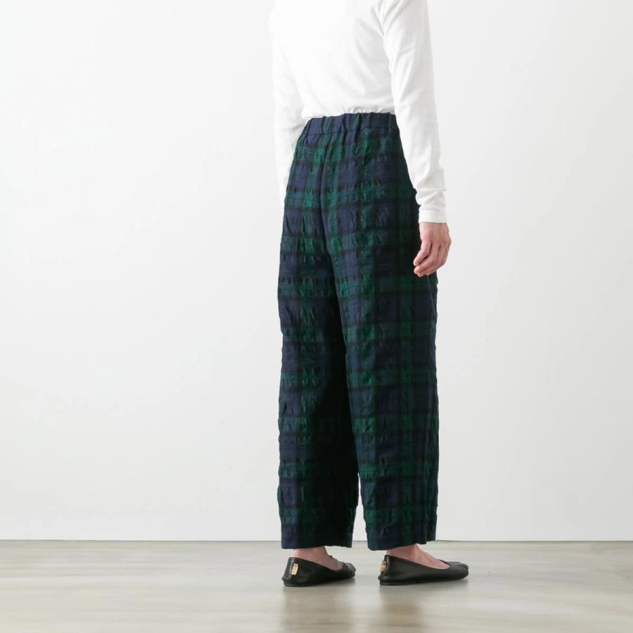 STAMP AND DIARY トラバイユ マニュアル 綿 ウール タータンチェック インタック パンツ TRAVAIL MANUEL 5101-53 チェック柄 赤 紺 グリーン ワイド ...