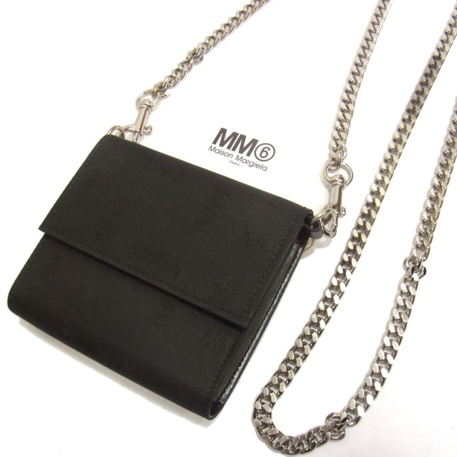 MM6 新品☆MM6 Maison Margiela メゾンマルジェラ チェーンショルダー付 ウォレット S54UI0126 二つ折り ミニ財布 レディース : BLUEヤフーショッピング店 ...