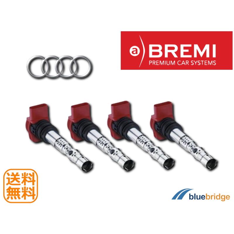 4本セット BREMI 新品 アウディ A4アバント B6 2.0L 8EALT イグニッションコイル 06C905115F ...