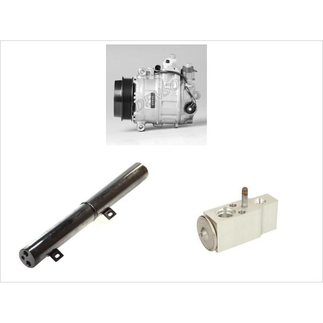 DENSO 新品 ベンツ 3点セット エアコンコンプレッサー・レシーバ・エキパン CLSクラス W219 0022306611 211835 ...