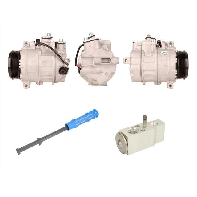 DENSO 新品 OEM ベンツ Cクラス(W203) 4点セット（コンプレッサ・レシーバ・エキパン・Oリング） 447150-220SET3 ...