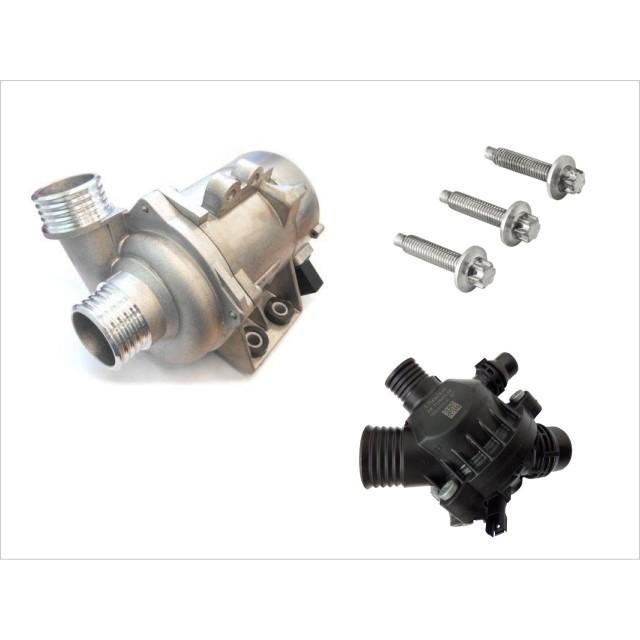 PIERBURG 新品 OEM BMW ウォーターポンプ サーモスタット アルミボルト E90 E60 E65 E84 E83 E70 E85 ...