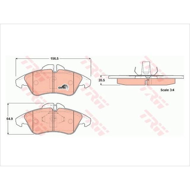 GDB1220：ベンツ フロントブレーキパッド TRW 新品 Vクラス W638 V230 638234 0024209920 ATE ...