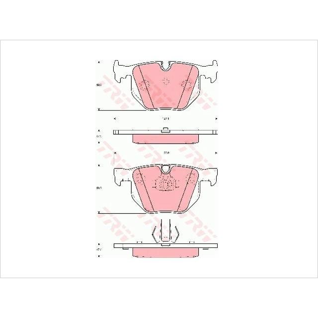 GDB1499：BMW リアブレーキパッド TRW 新品 7シリーズ E65 735i 34216761285 34216758870 ...