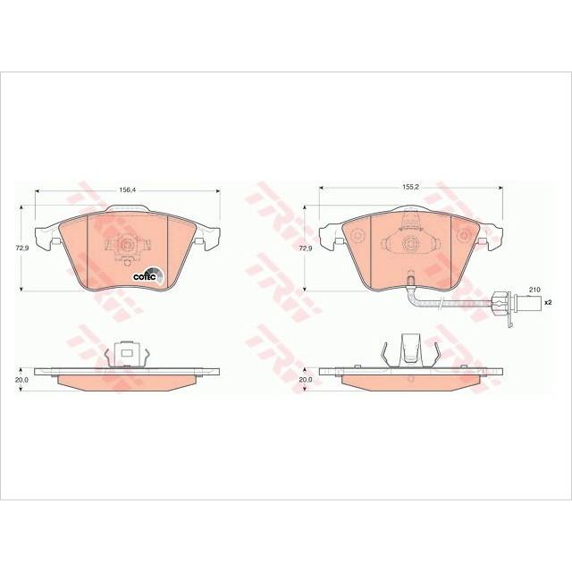 GDB1659：アウディ フロントブレーキパッド TRW 新品 A6 C5 4FBDXS 4FAUKS 4FAUKA 4F0698151D ...