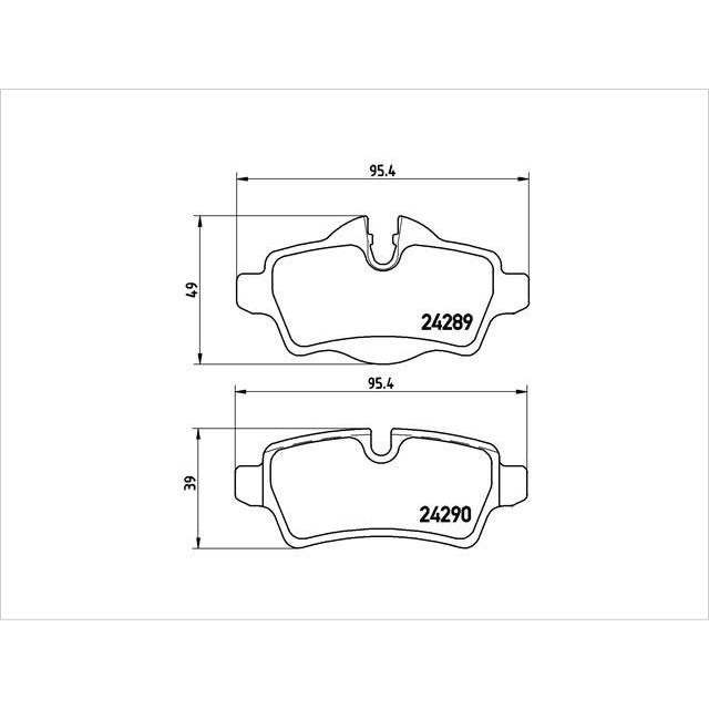 BREMBO 新品 BMW MINI R56 1.4L 1.6L One リア ブレーキパッド 34212289155 34216772894 ...