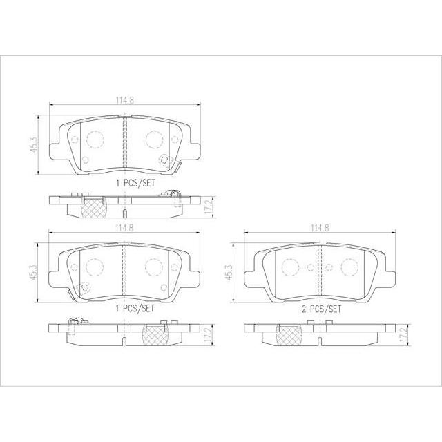 低ダスト BREMBO 新品 キャデラック ATS 2.0L A1SL リア ブレーキパッド 22857904 22857909 ...