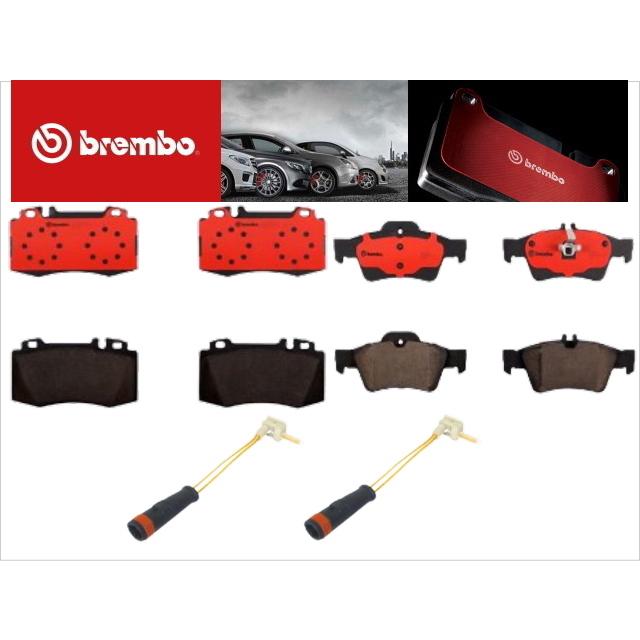 前後 セット 低ダスト BREMBO ベンツ Eクラス W211 S211 ブレーキ パッド センサー 0004208004 ...