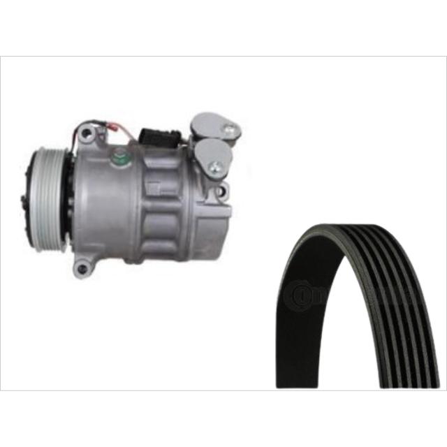 セット 新品 ジャガー XJ X351 2.0L エアコンコンプレッサー ファンベルト C2D23099 C2Z29597 DX23 ...