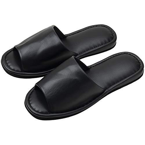 ニッポン スリッパ フェイクレザー プレーン 25-27cm ブラック ふんわりクッション 147592 : Blue Hawaii - 通販 - Yahoo!ショッピング