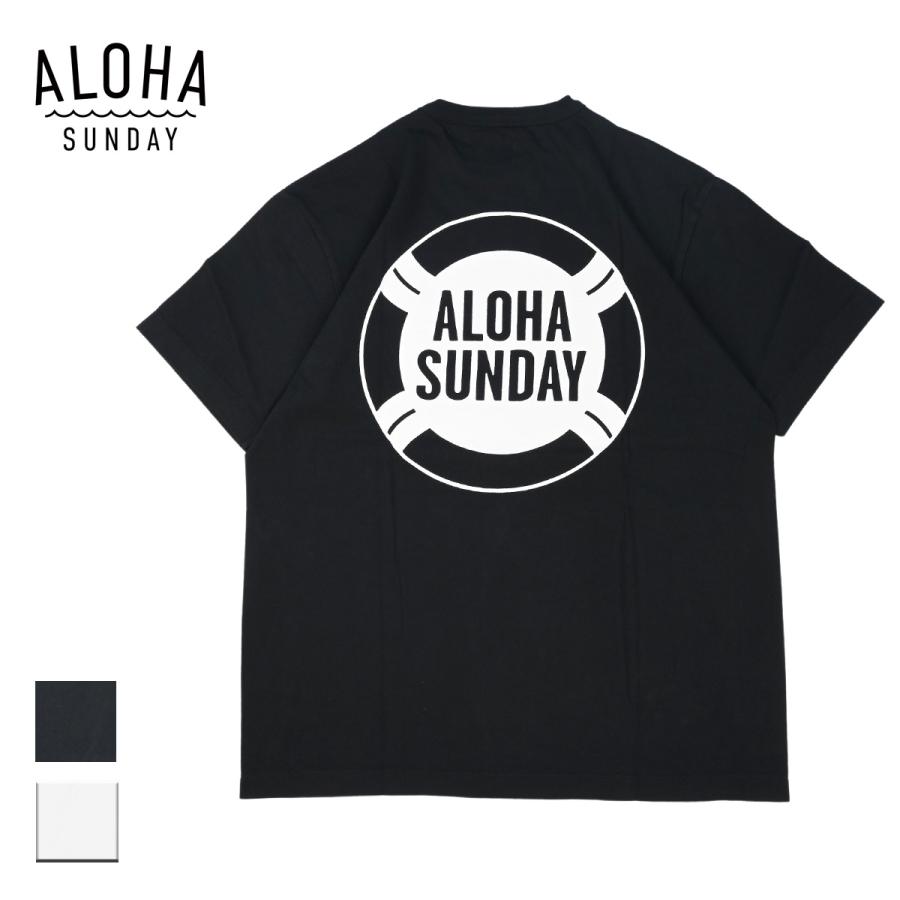 ALOHA SUNDAY アロハサンデー Tシャツ 半袖 メンズ レディース ブランド おしゃれ 半袖Tシャツ 日本製 ブランドロゴ ロゴ 胸ロゴ バックプリント 白 黒 : Blueism ...