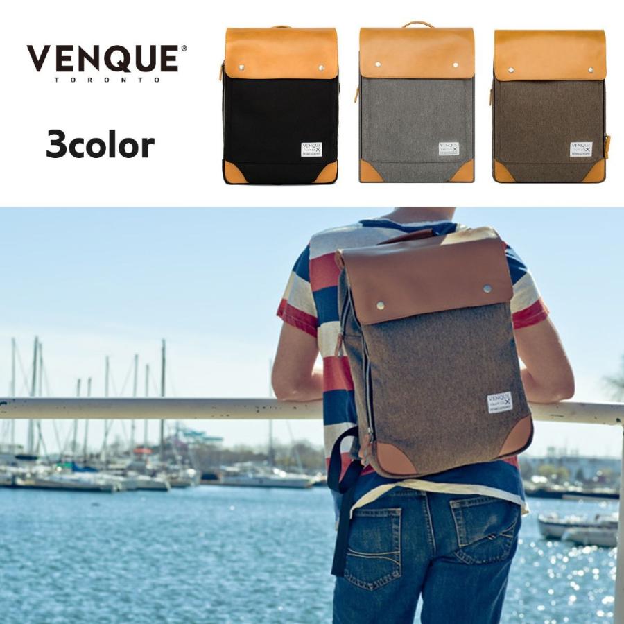 Venque バックパック メンズ ブランド 海外 大容量 リュック レディース おしゃれ 革 ヴェンク リュックサック バッグ レザー 撥水 PC収納 カナダ VENQUE ...