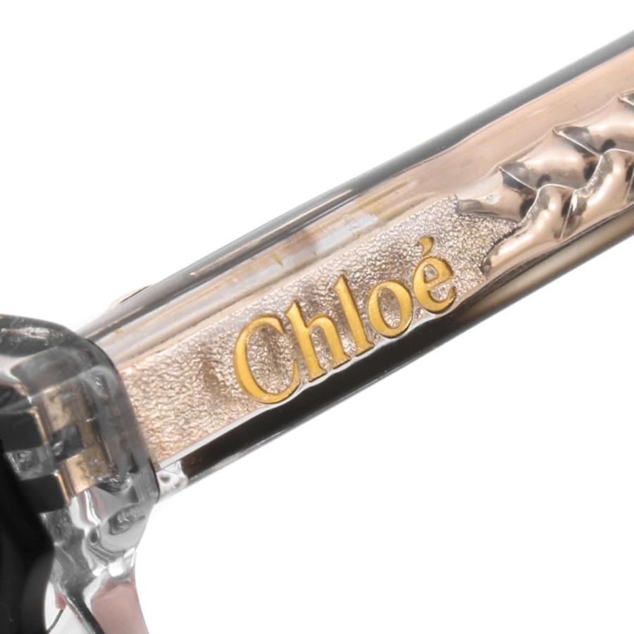 Chloe（クロエ） 伊達メガネ レディース ウェリントン UVカット ブラック&トランスペアレントクリア CH0013O 004 CHLOE ...