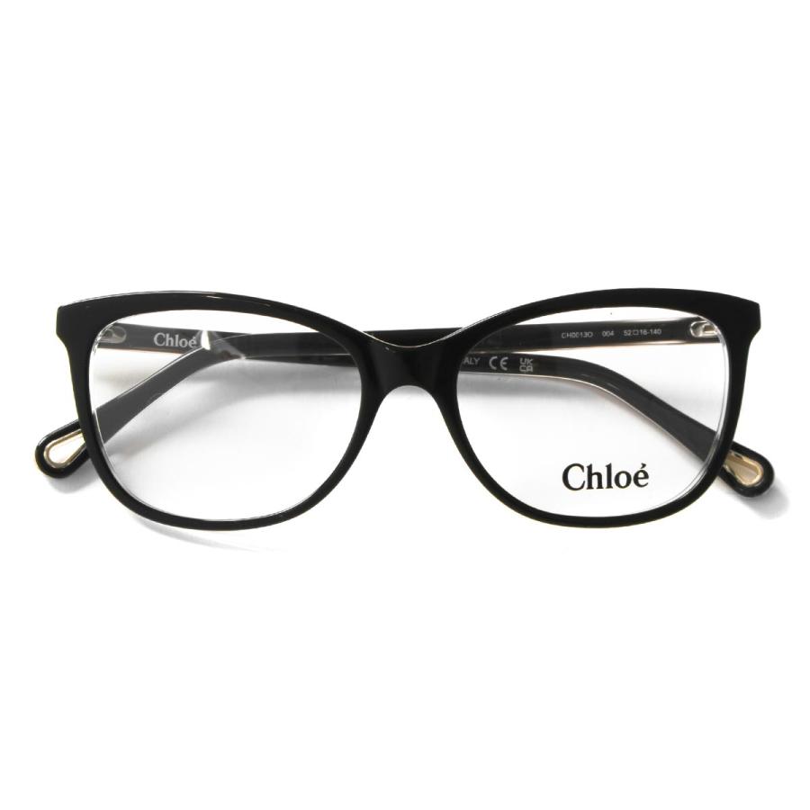 Chloe（クロエ） 伊達メガネ レディース ウェリントン UVカット ブラック&トランスペアレントクリア CH0013O 004 CHLOE ...