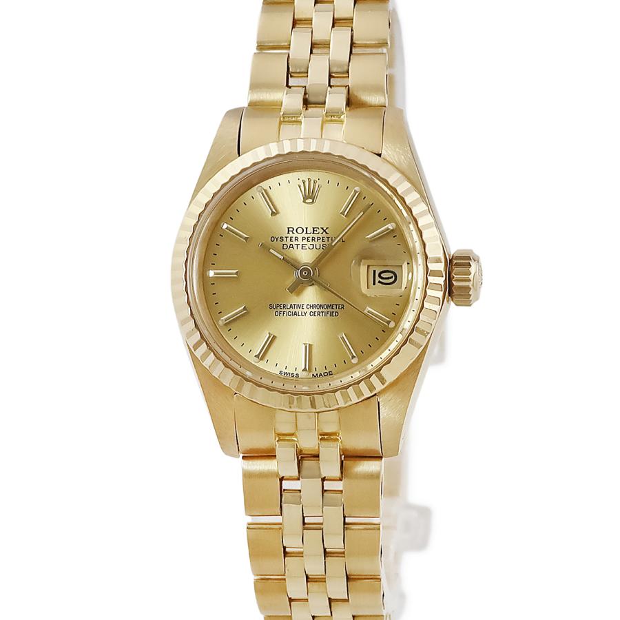 デイトジャスト ロレックス デイトジャスト26 6917 K18YG無垢 シャンパン ラウンド フルーテッド ジュビリー 自動巻き : ブ ...