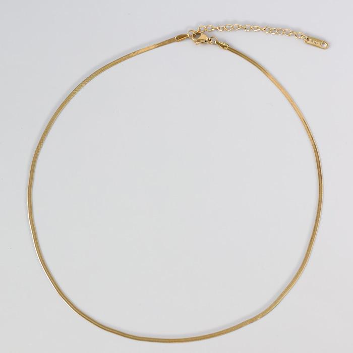 BLUE LEAF ヘリンボーンチェーン 2mm 40cm 45cm ステンレス チェーン ネックレス サージカルステンレス アジャスター チョーカー シンプル 低アレルギー ジュエリー ...