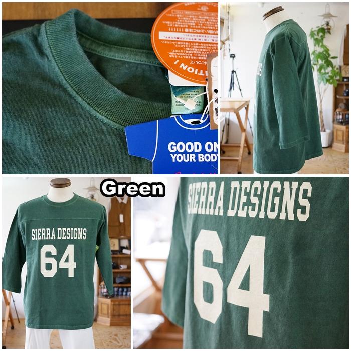 SIERRA DESIGNS（シエラデザインズ） グッドオン GOODON コラボ 七分袖フットボールTシャツ 1523 : BLUELINE ...