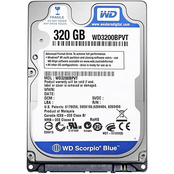 WD Blue Western Digital 2.5インチ HDD 320GB 16MB SATA WD3200BPVT 送料無料 新品 ...