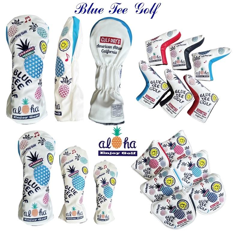 2023新製品 ブルーティーゴルフ【2023アロハパイナップル（合皮）】 キャットハンドヘッドカバー (alohapain2023） DR FW UT用 BLUE TEE GOLF ...
