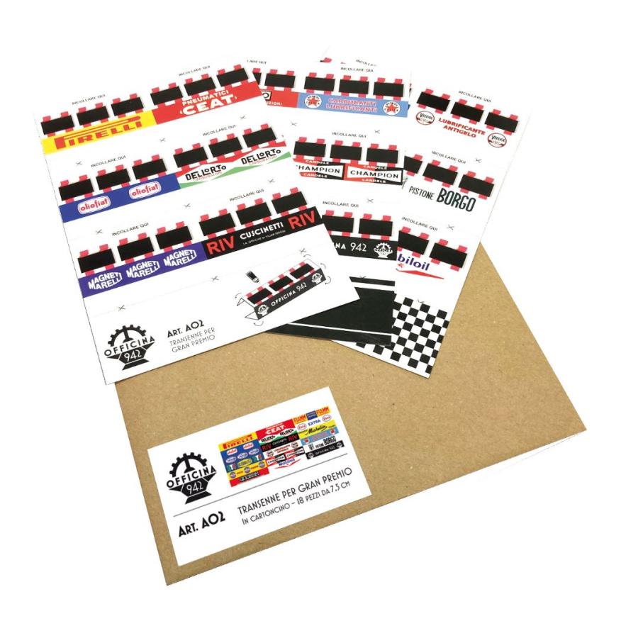 OFFICINA-942 1/76 Cardboard Race Track Barreers オフィチーナ 942 レーストラック バリア ...