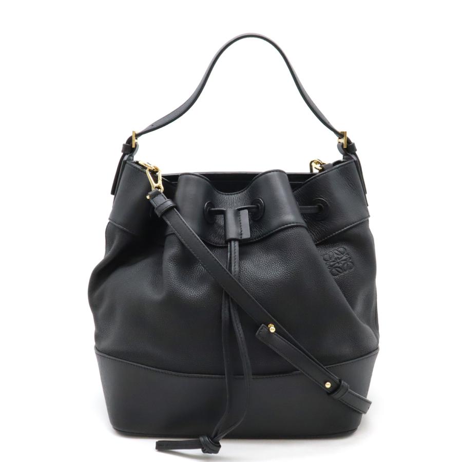 LOEWE ロエベ ミッドナイト バケット ショルダーバッグ 2WAY ハンドバッグ 巾着型 レザー ブラック 黒 ゴールド金具 327.12KR99 : Blumin - 通販 ...