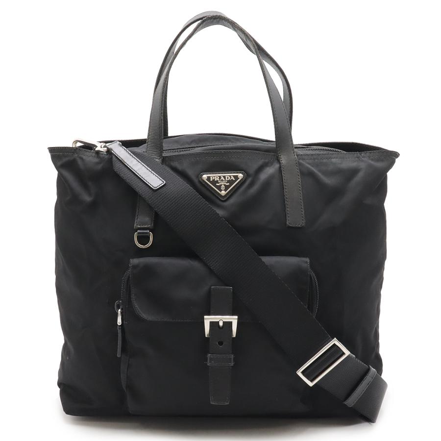 PRADA プラダ トートバッグ 2WAY ショルダーバッグ 斜め掛け ナイロン レザー NERO 黒 ブラック シルバー金具 : Blumin - 通販 - Yahoo!ショッピング