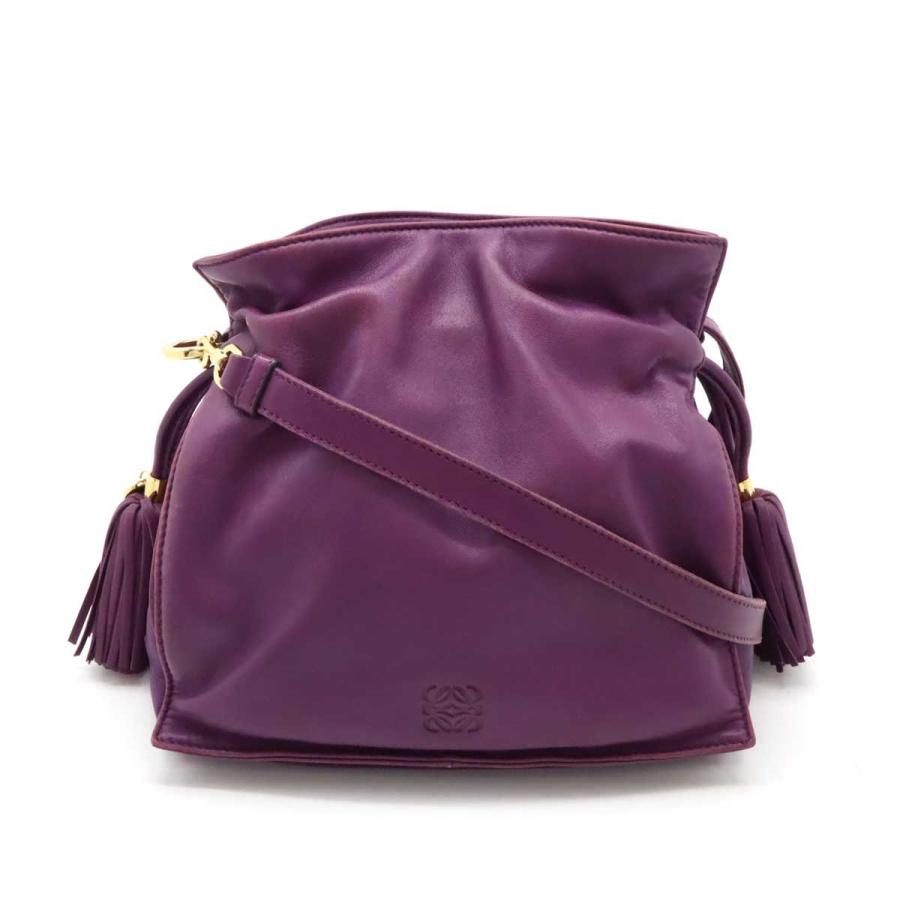 LOEWE ロエベ フラメンコ20 アナグラム ショルダーバッグ 斜め掛け ポシェット 2WAY 巾着 フリンジ レザー パープル 紫 ゴールド金具 : Blumin - 通販 - Yahoo ...