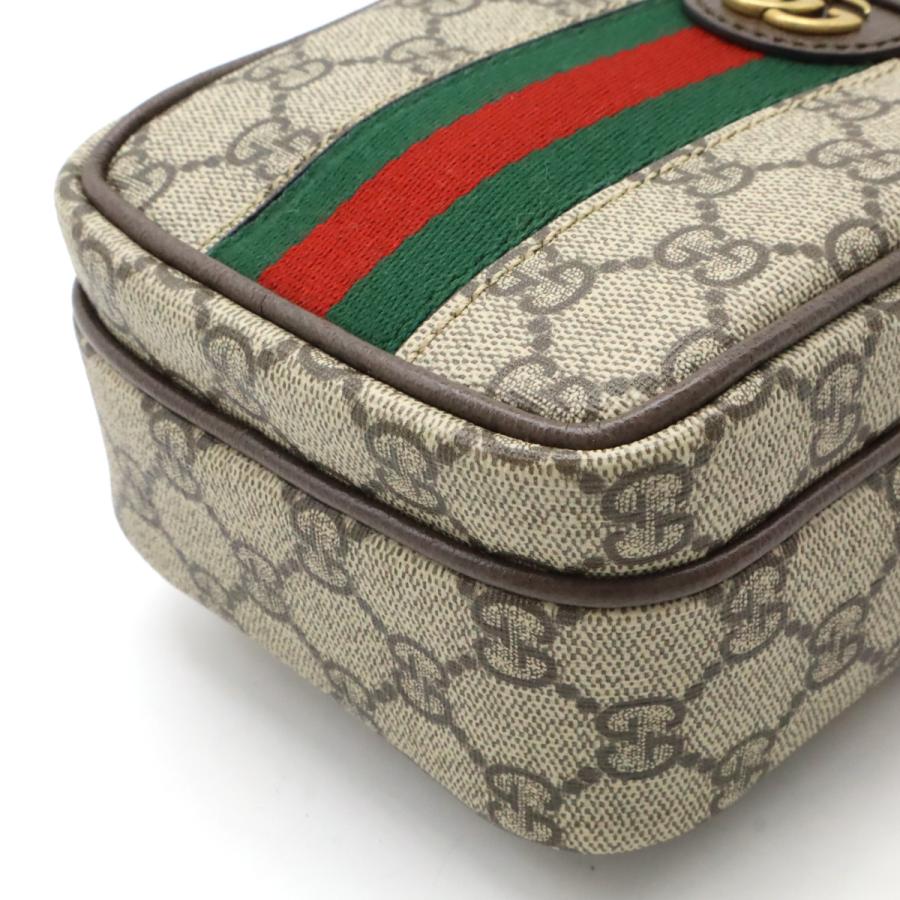 GUCCI グッチ オフィディア GGスプリーム ミニバッグ ボディバッグ ショルダーバッグ シェリーライン PVC ベージュ ブラウン ...