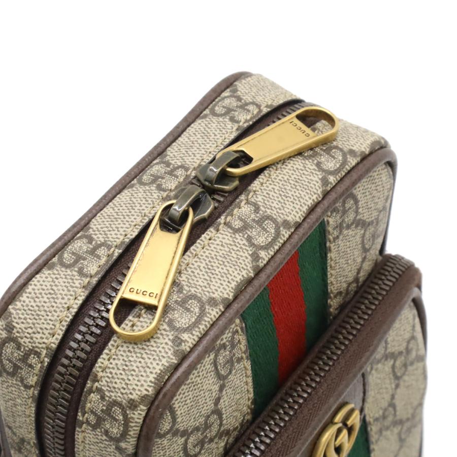GUCCI グッチ オフィディア GGスプリーム ミニバッグ ボディバッグ ショルダーバッグ シェリーライン PVC ベージュ ブラウン ...
