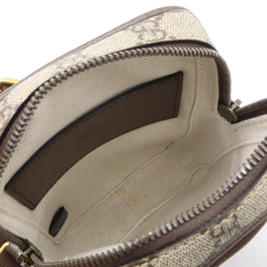 GUCCI グッチ オフィディア GGスプリーム ミニバッグ ボディバッグ ショルダーバッグ シェリーライン PVC ベージュ ブラウン ...