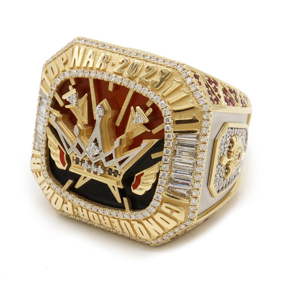 condor カレッジリング Top War 2023 リング 指輪 K18YG イエローゴールド D0.65ct d1.39ct ダイヤモンド r0.87ct ルビー 約24号 ...