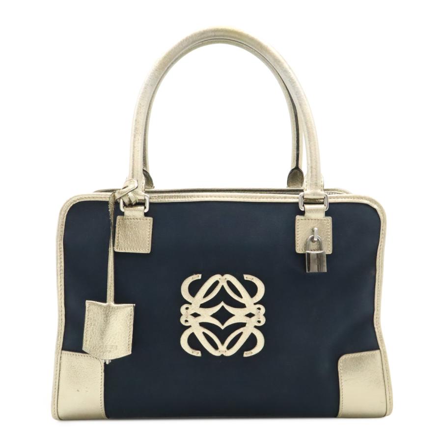 LOEWE ロエベ アマソナ35 アナグラム ハンドバッグ ミニボストンバッグ ロゴ レザー キャンバス 黒 ブラック ゴールド シルバー金具 : Blumin - 通販 - Yahoo!ショッピング