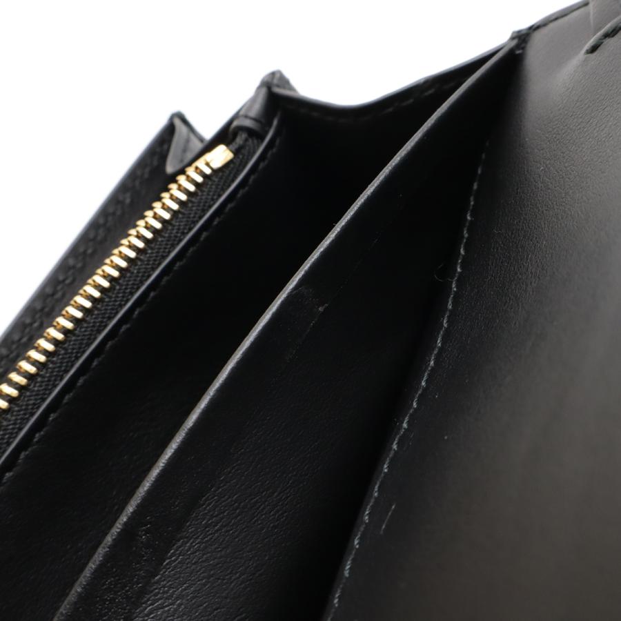 Bally（バリー） エンブレム チェーンウォレット 長財布 ショルダーバッグ レザー ブラック 黒 ゴールド金具 6304817 ...